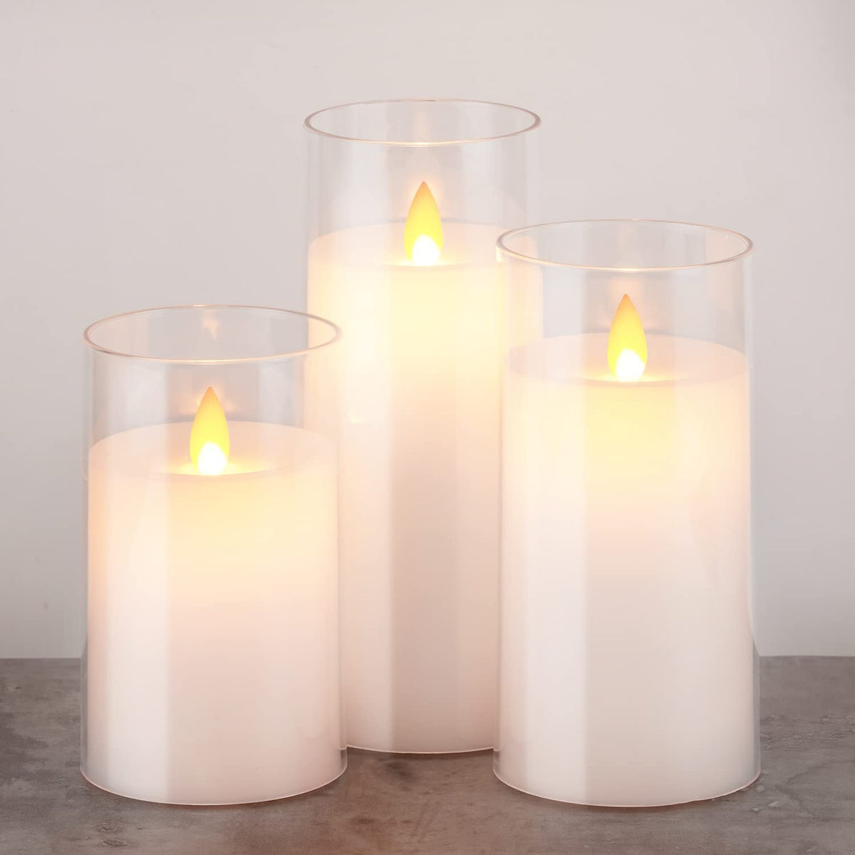 Homemory 3"x 5"6" 7" Pure White Flickering Flameless Candles – HOMEMORY ...